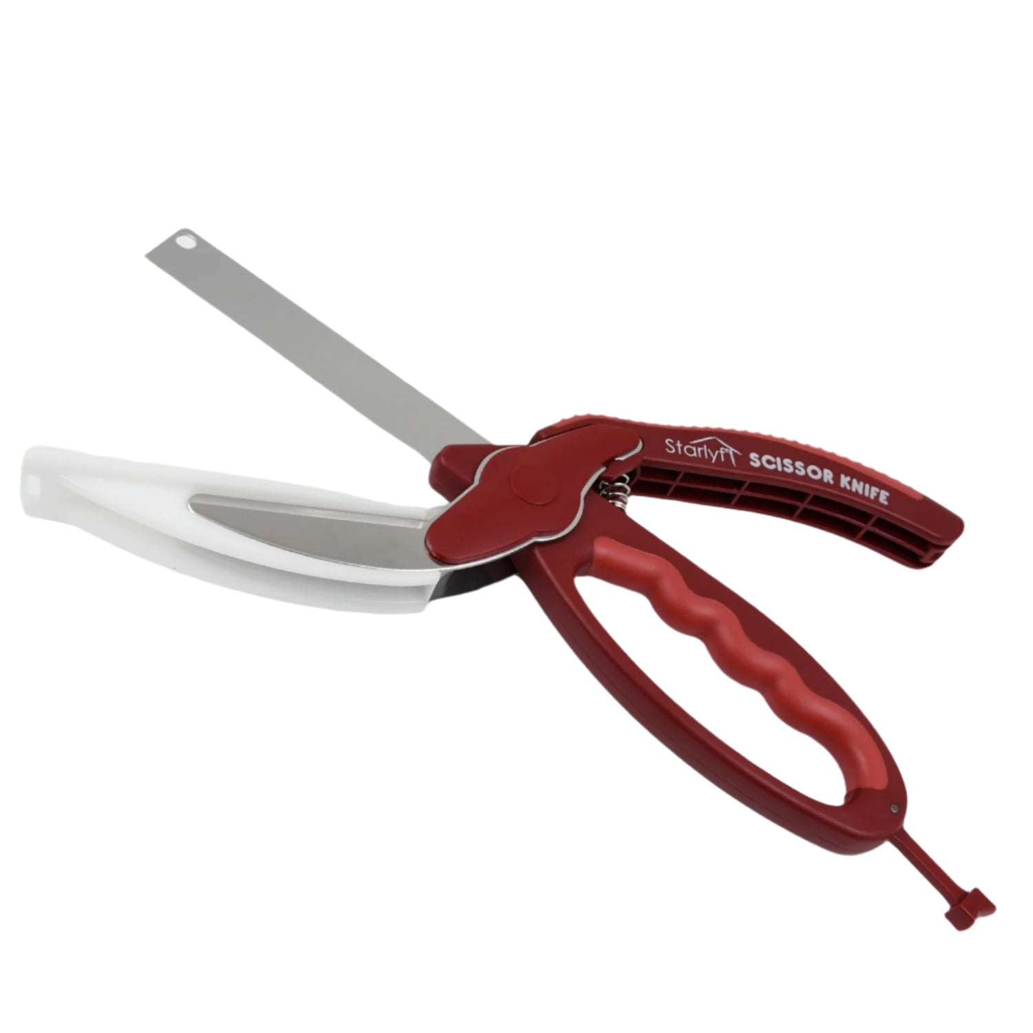 2 in 1 Kitchen Knife Scissor with Spring Locking Hinge and Chopping Bo ...