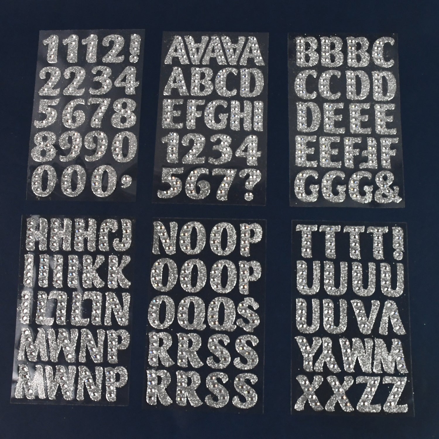 Silver Gem Letter & Numbers Stickers 1 Inch Letters, 130 Count (Pack o ...